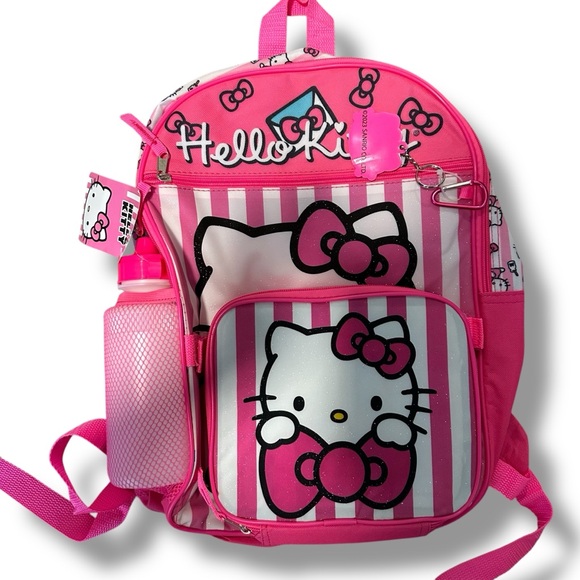 Hello Kitty | Accessories | Hello Kitty Pink Backpack With Water Bottle ...